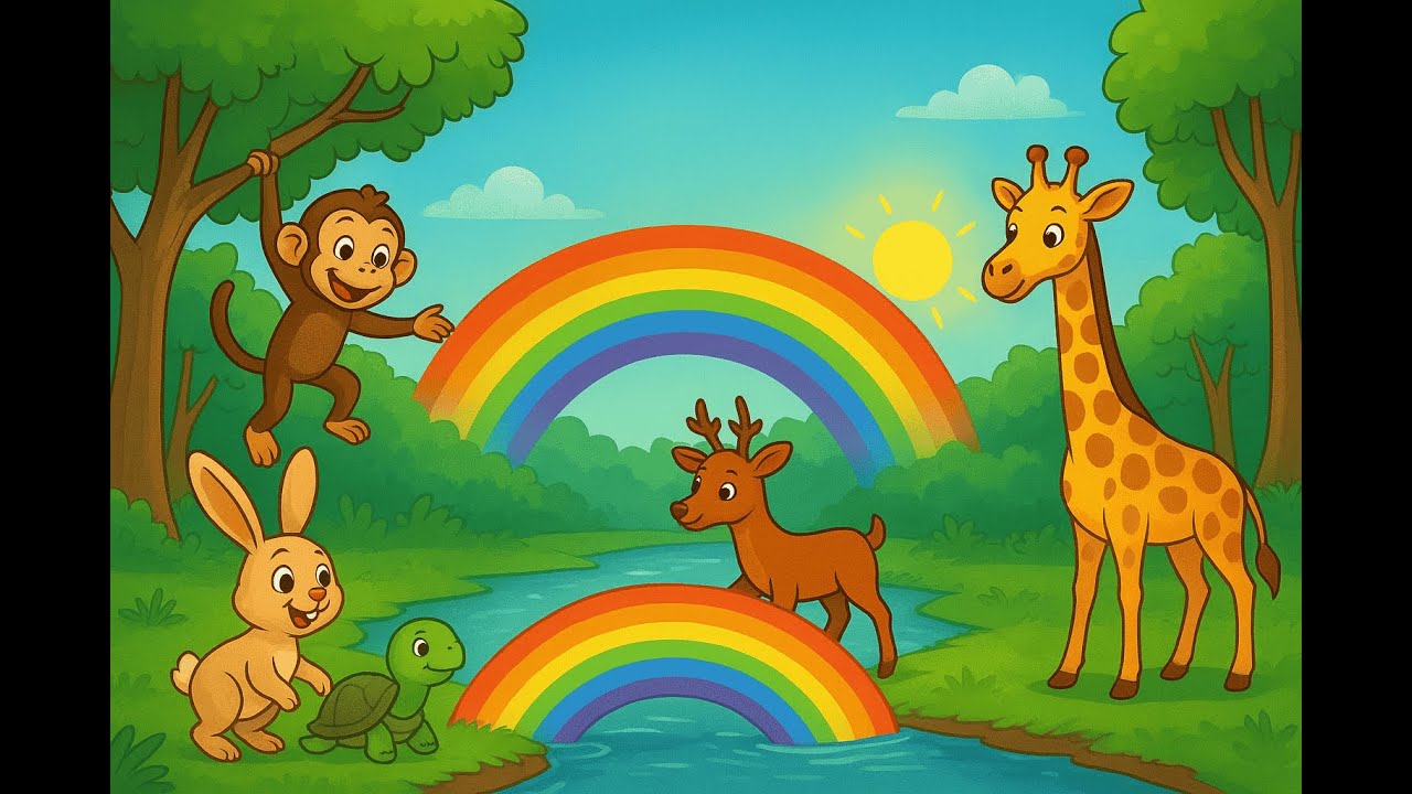 Animals Build a Rainbow Bridge 🌈 | Kids Cartoon | #storyforkids # ...