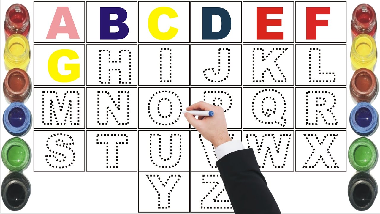 Learn Alphabets ABCDE | Collection of alphabet writing along dotted ...