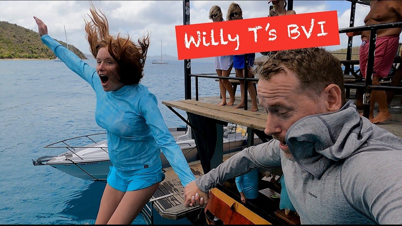 Jumping off of Willy T’s Pirate ship bar BVI - YouTube