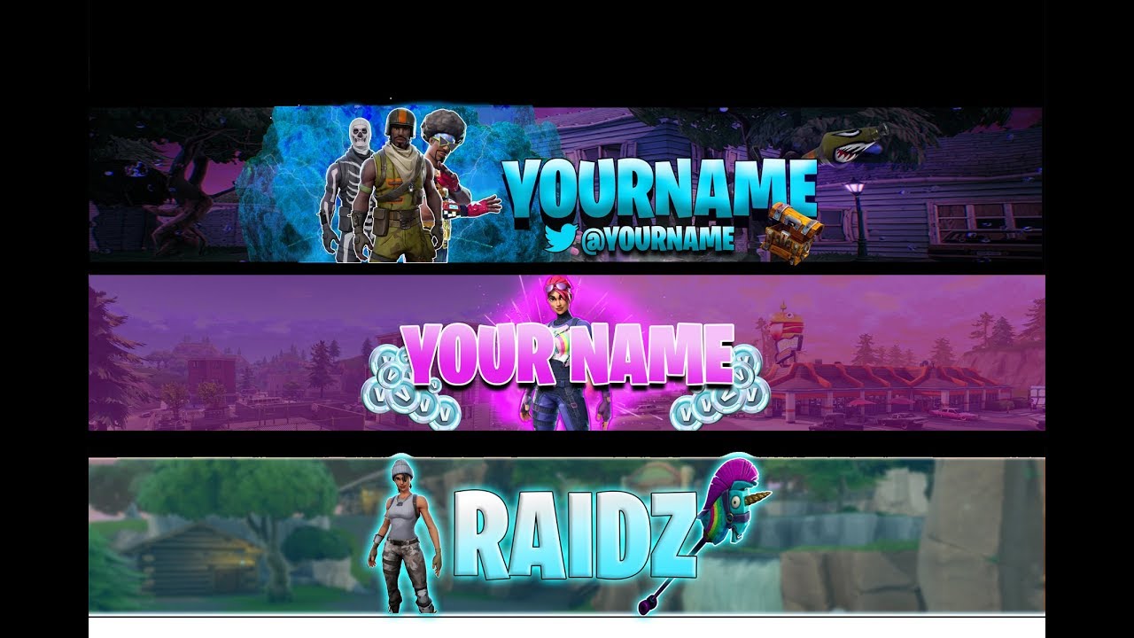 5 Free Fortnite Banner Templates - YouTube