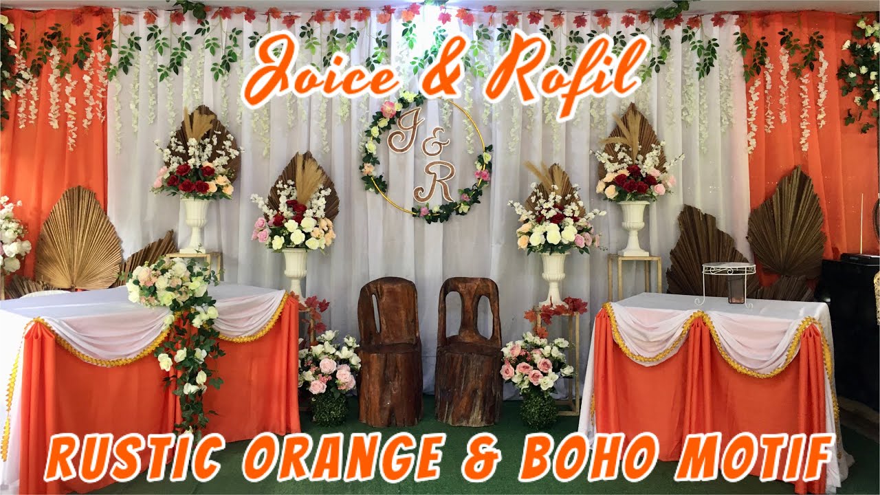 RUSTIC ORANGE & BOHO MOTIF WEDDING SET-UP | JEFF TIPAN - YouTube