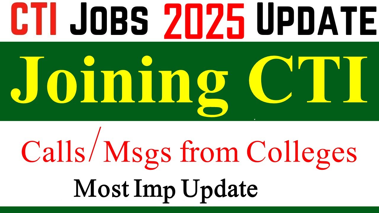 CTI Joining Process 2025 | College Teaching Internees CTI Jobs 2025 ...