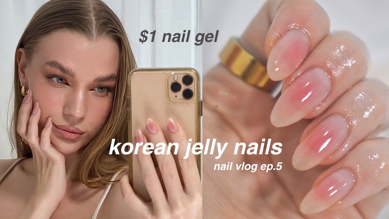 I Did Korean Jelly Nails With 1 Gel Polish At Home Youtube