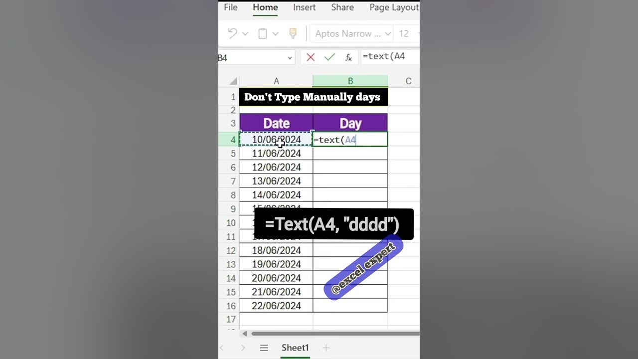 Don't Type manually days in excel ! #exceltips #exceltricks #exceltutorial #shortsfeed - YouTube