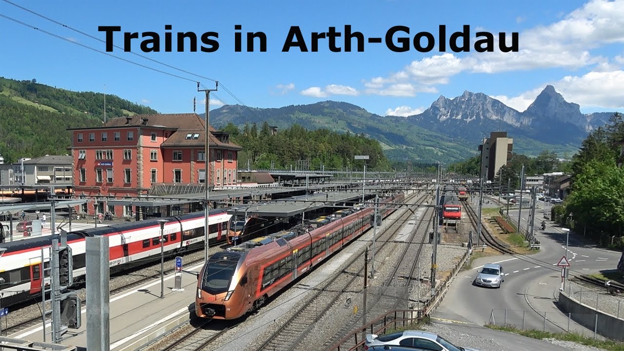 Trains in Arth-Goldau, Switzerland - YouTube