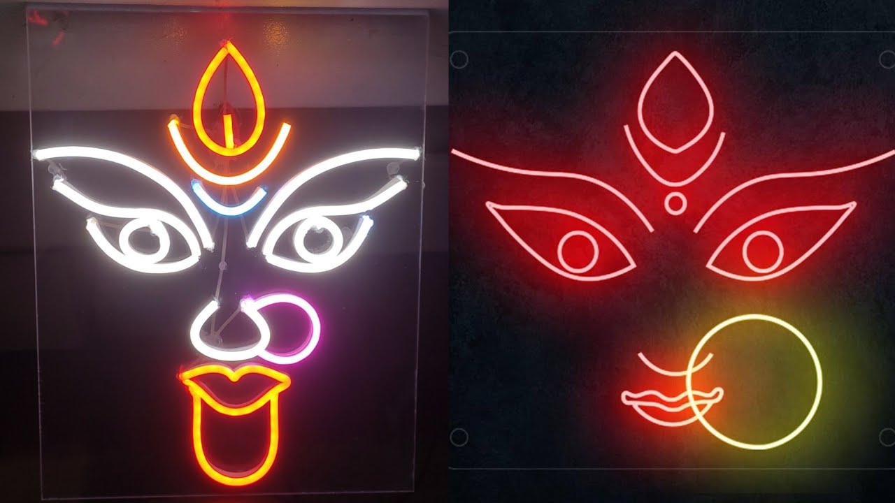 The Kali Mata 3D Illusion | neon light making | neon light name board ...