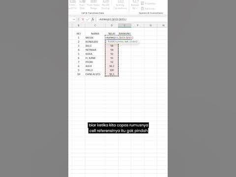 Cara cepat menentukan ranking nilai di microsoft excel - YouTube