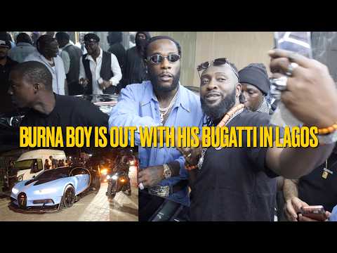 Burna Boy Arrived Vein Lagos In His $6.5 Million Bugatti Wide Body Chiron Earlier Today, Shallipopi.