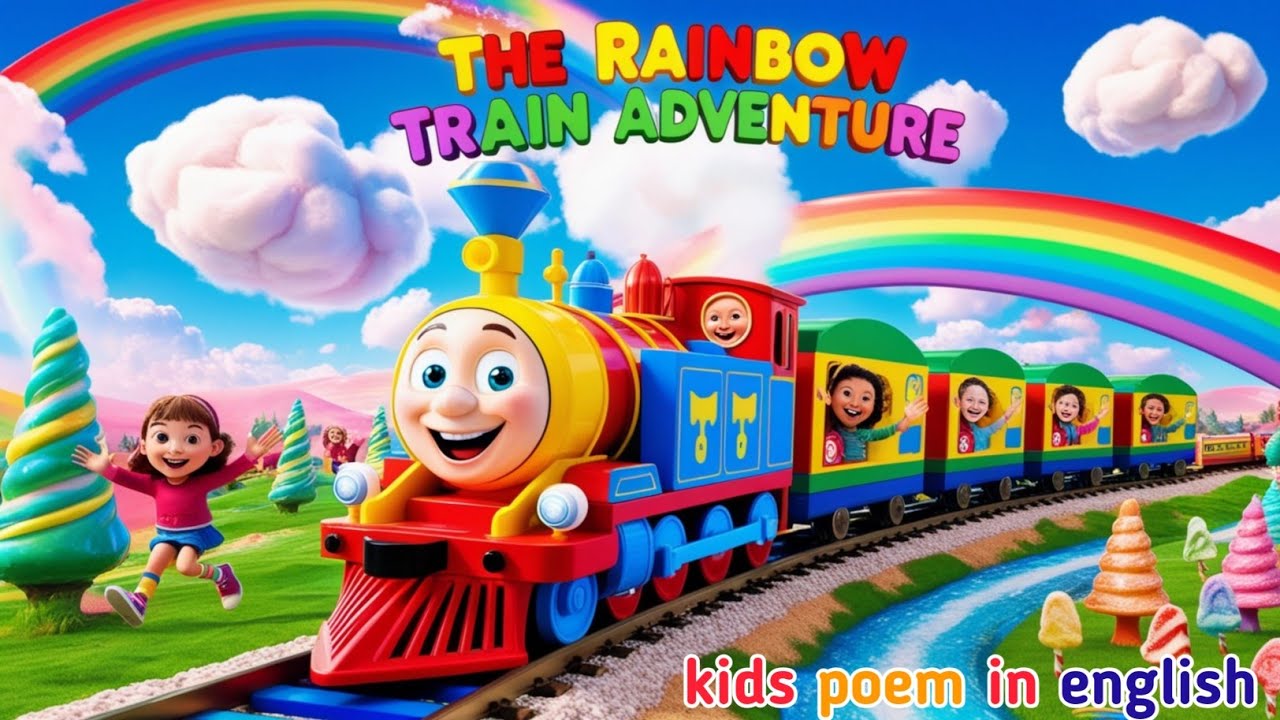"The rainbow train adventure"|english poem for kids|@Kidpoemtv - YouTube