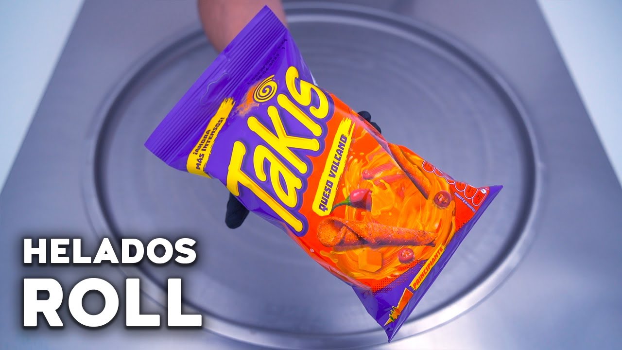 Helado Takis Queso Volcano | Ice Cream Rolls | Helado en Rollo | Helado ...