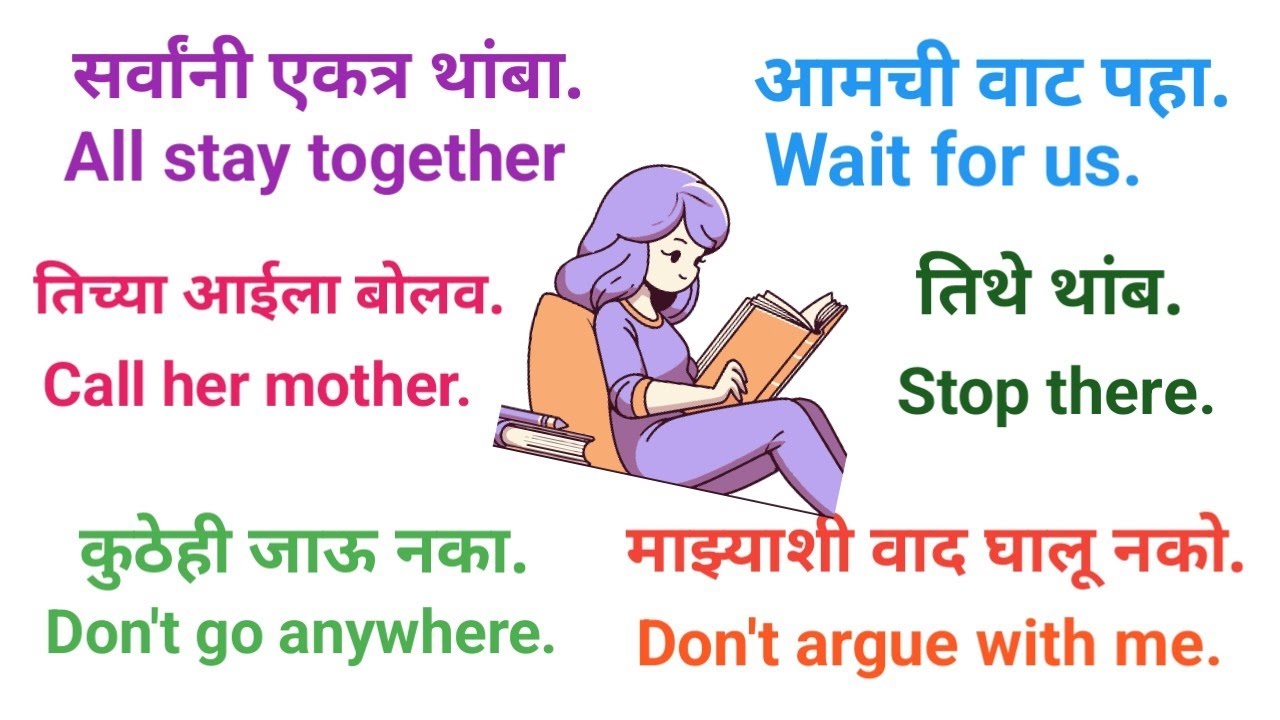 Daily use short sentences in English and Marathi|English with Marathi ...