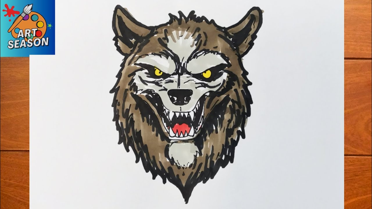 How to Draw a Werewolf Face Step by Step - YouTube