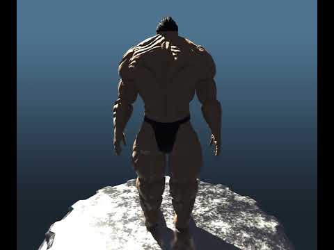 Mega Muskular Man 3D View 1