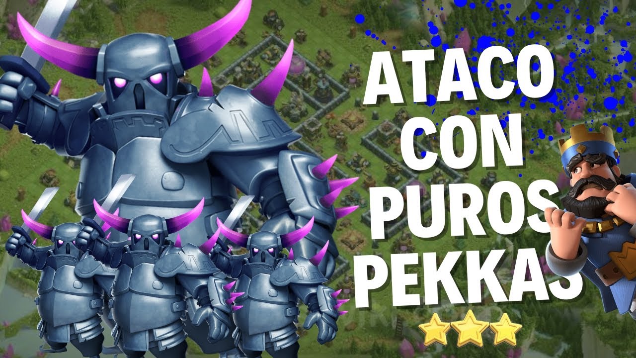 ATACO solo con PEKKAS en Clash Of Clans ¿Lograré las 3 estrellas? 🌟😱 ...