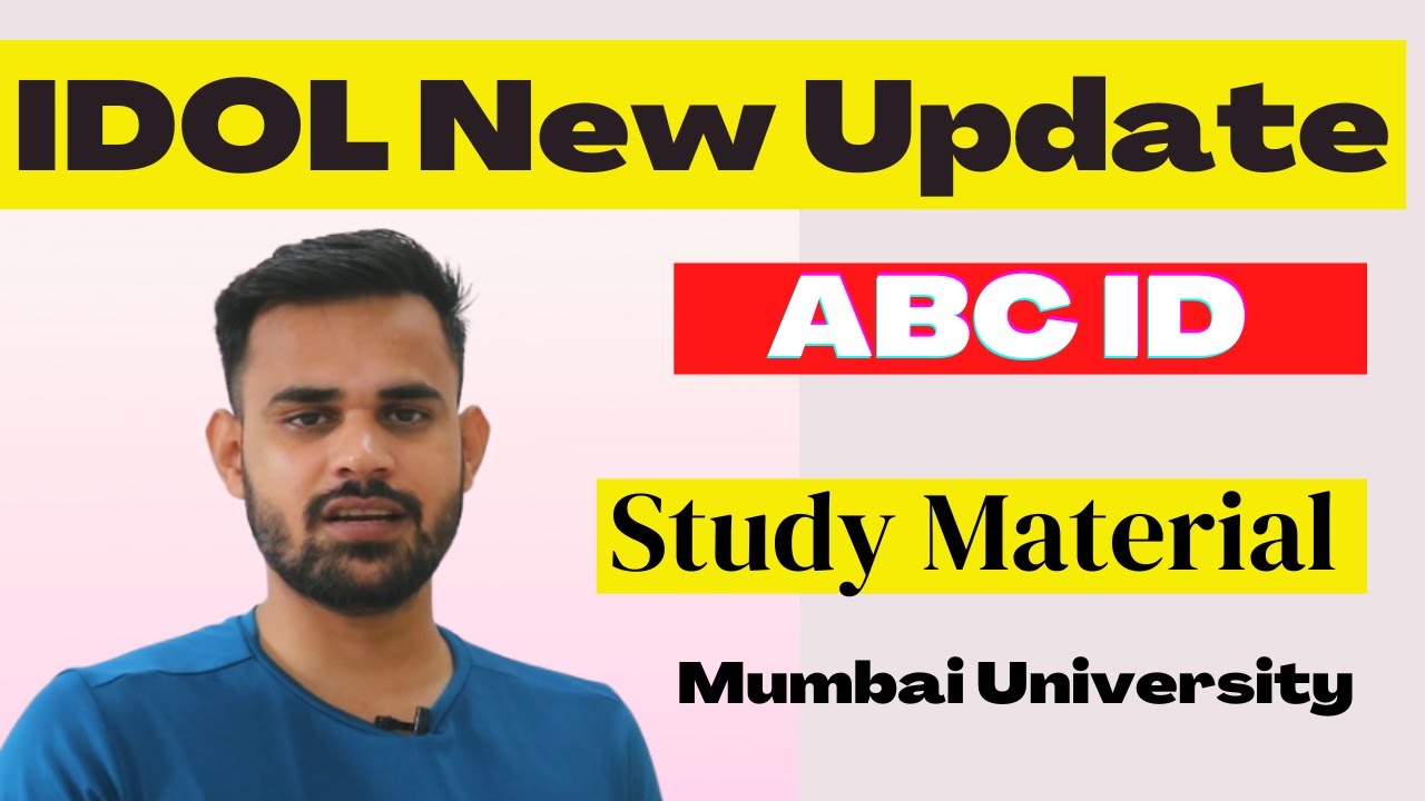 IDOL Mumbai University new update ABC ID | IDOL Study Material - YouTube