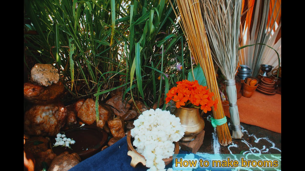 How to make palm leaf BROOM and coconut leaf sticks BROOM. I made some ...