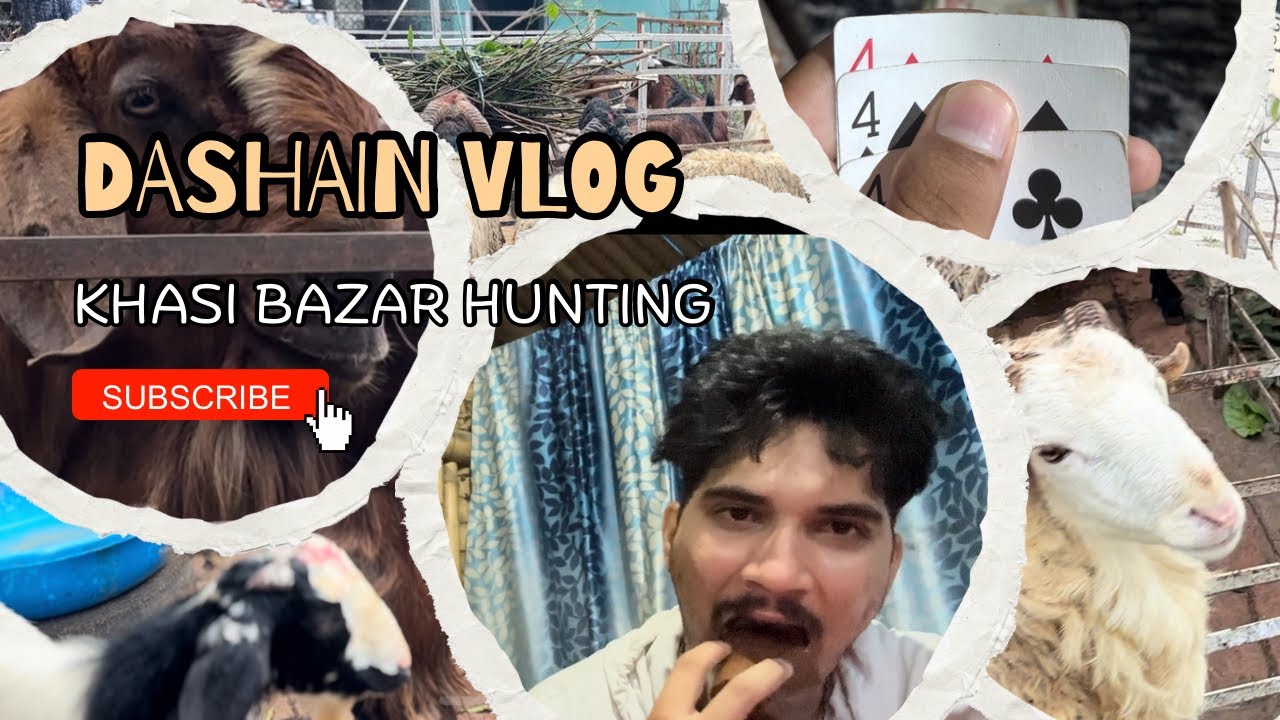 pokhara khasi bazar hunting - YouTube