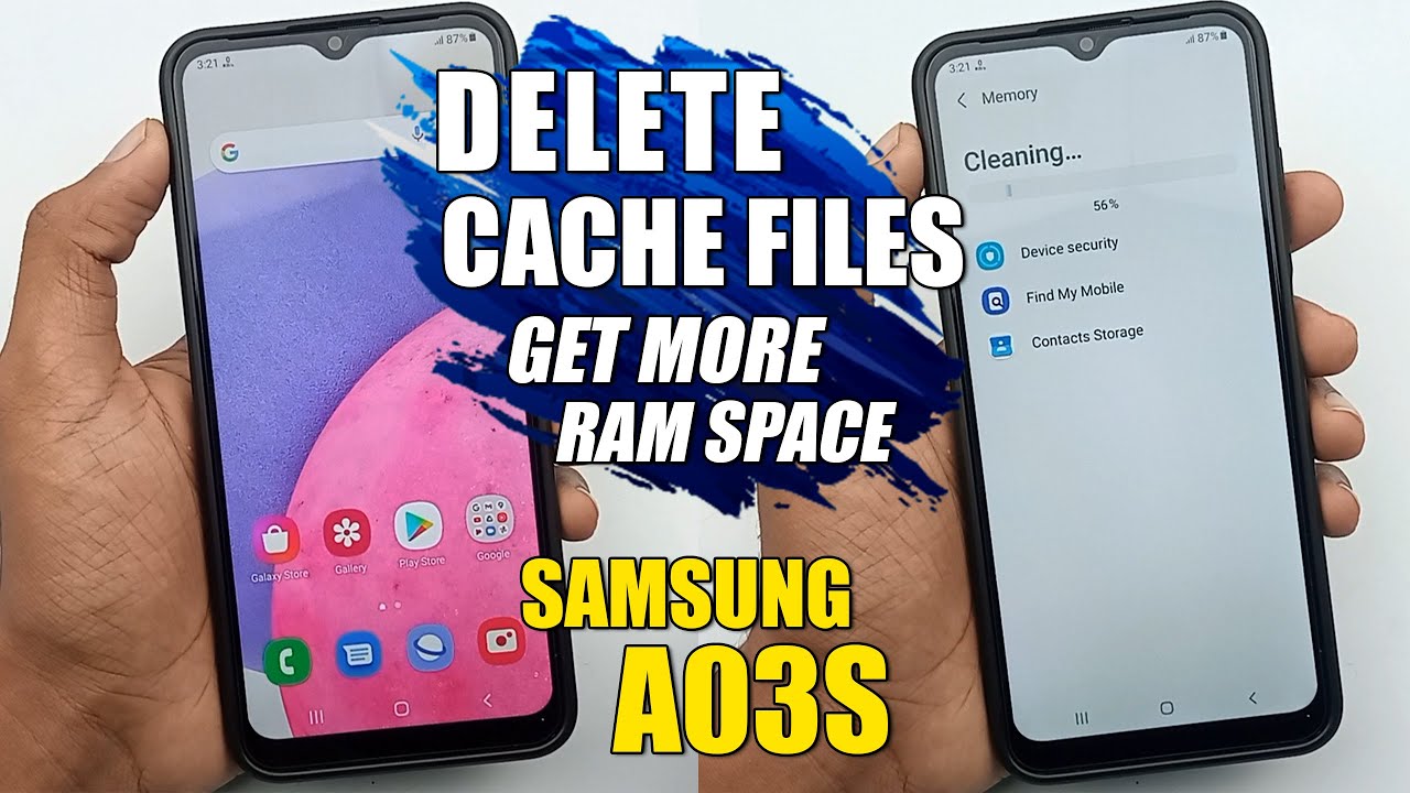 How To Delete Cache Files & Get RAM Space - Samsung Galaxy A03s - YouTube
