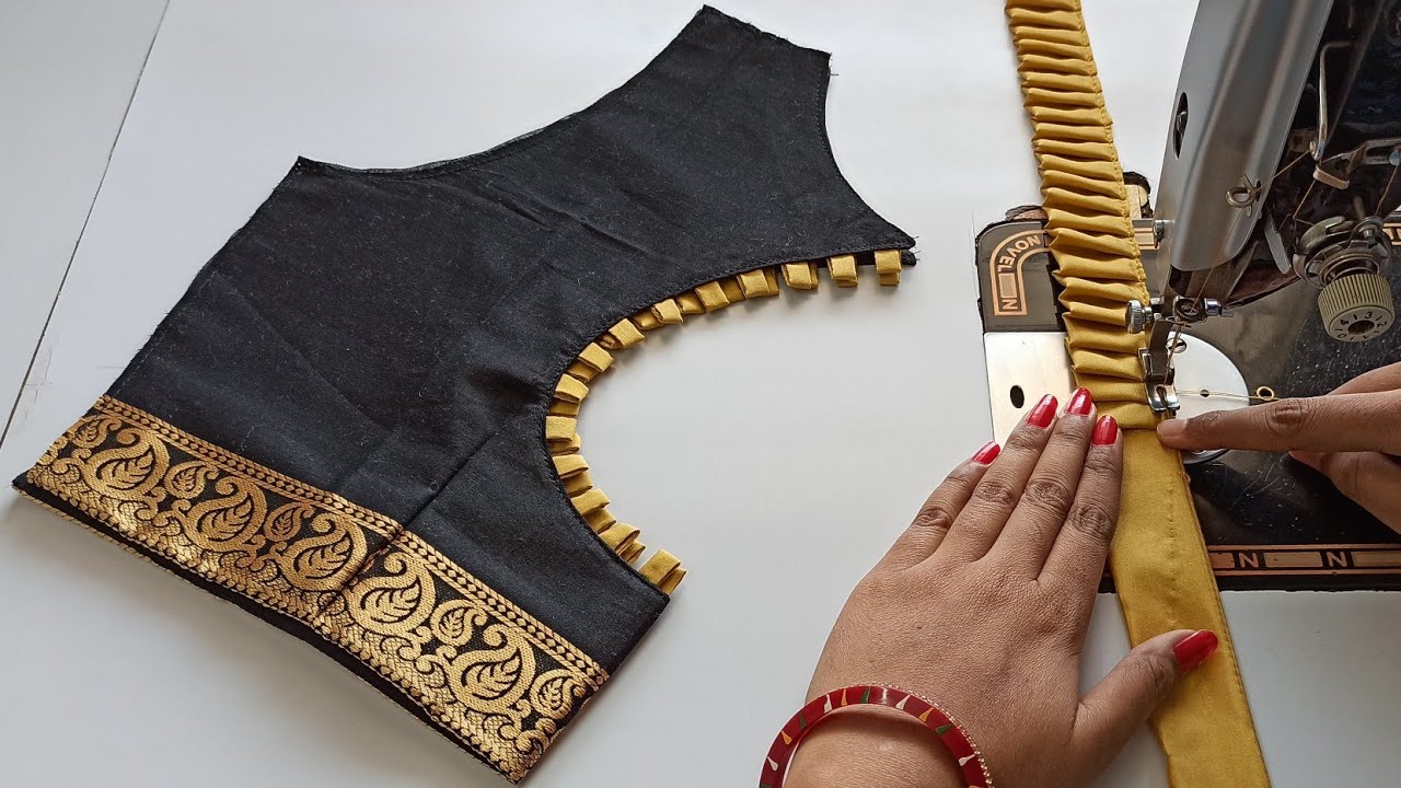 Frill Blouse Design | Back Neck Blouse Design Cutting And Stitching ...