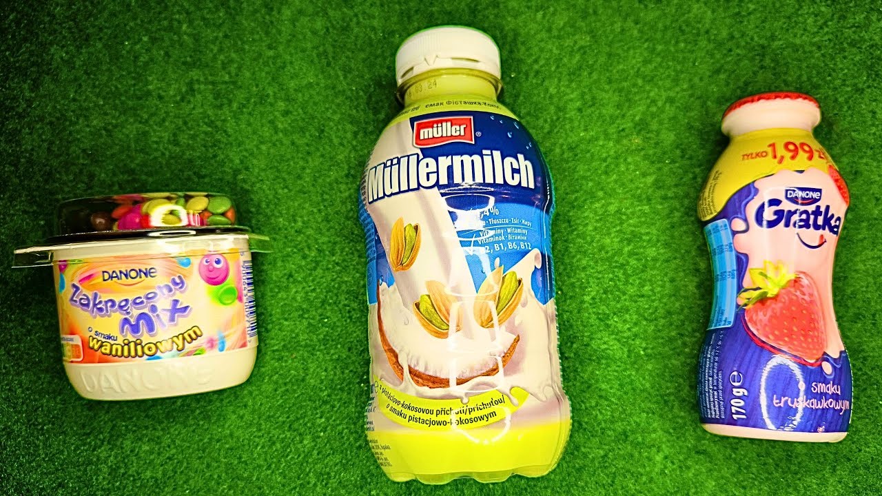 Yummy Danone! Fruit milk Unpackaging ASMR Shake - YouTube