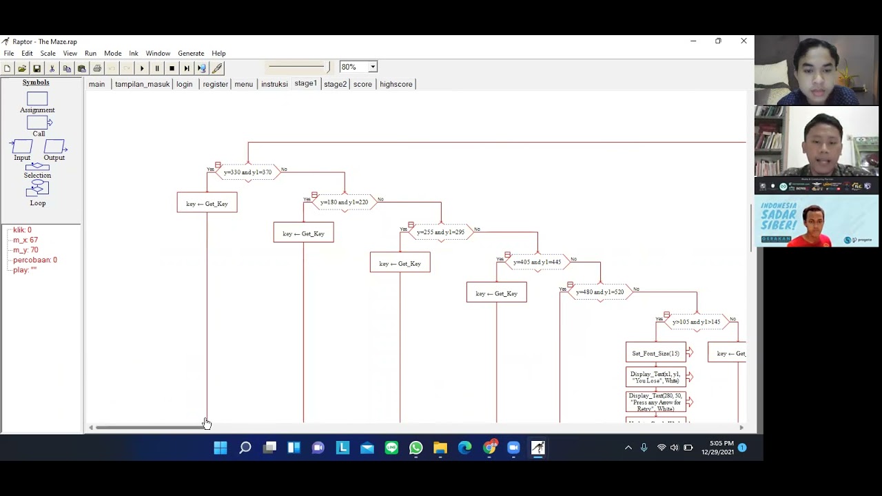 Penjelasan Flowchart Game "The Maze" pada Raptor - YouTube