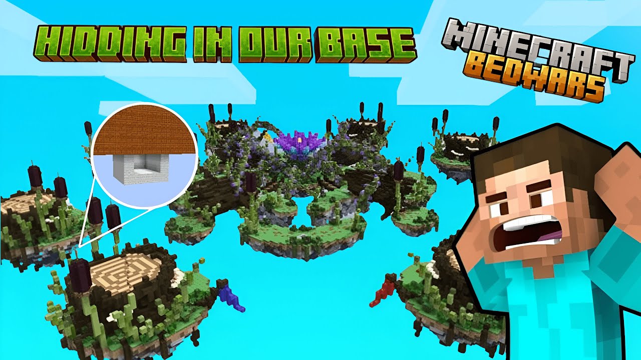 Hidding In Our Base In Minecraft Bedwars 😱 - YouTube