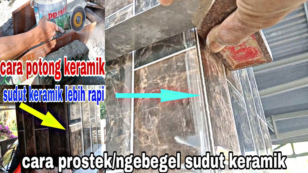 Cara potong keramik sudut adu manis - YouTube