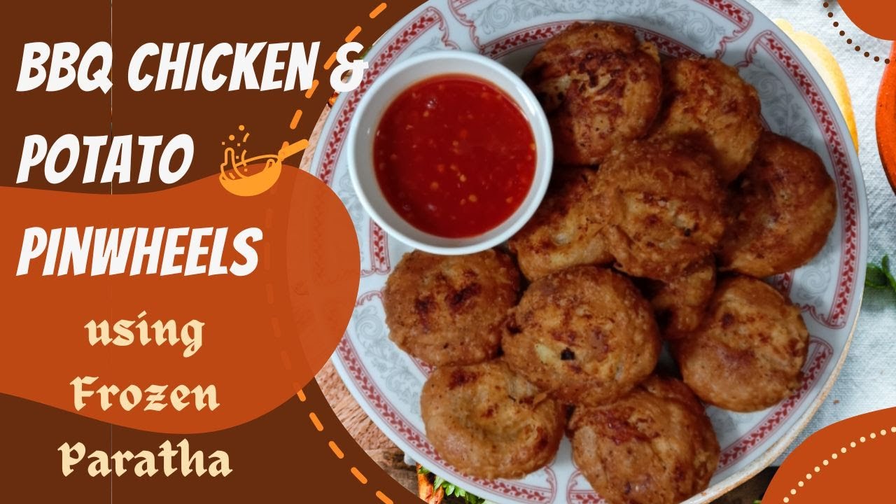 BBQ chicken and potato pinwheels using Frozen Paratha || BBQ chicken ...