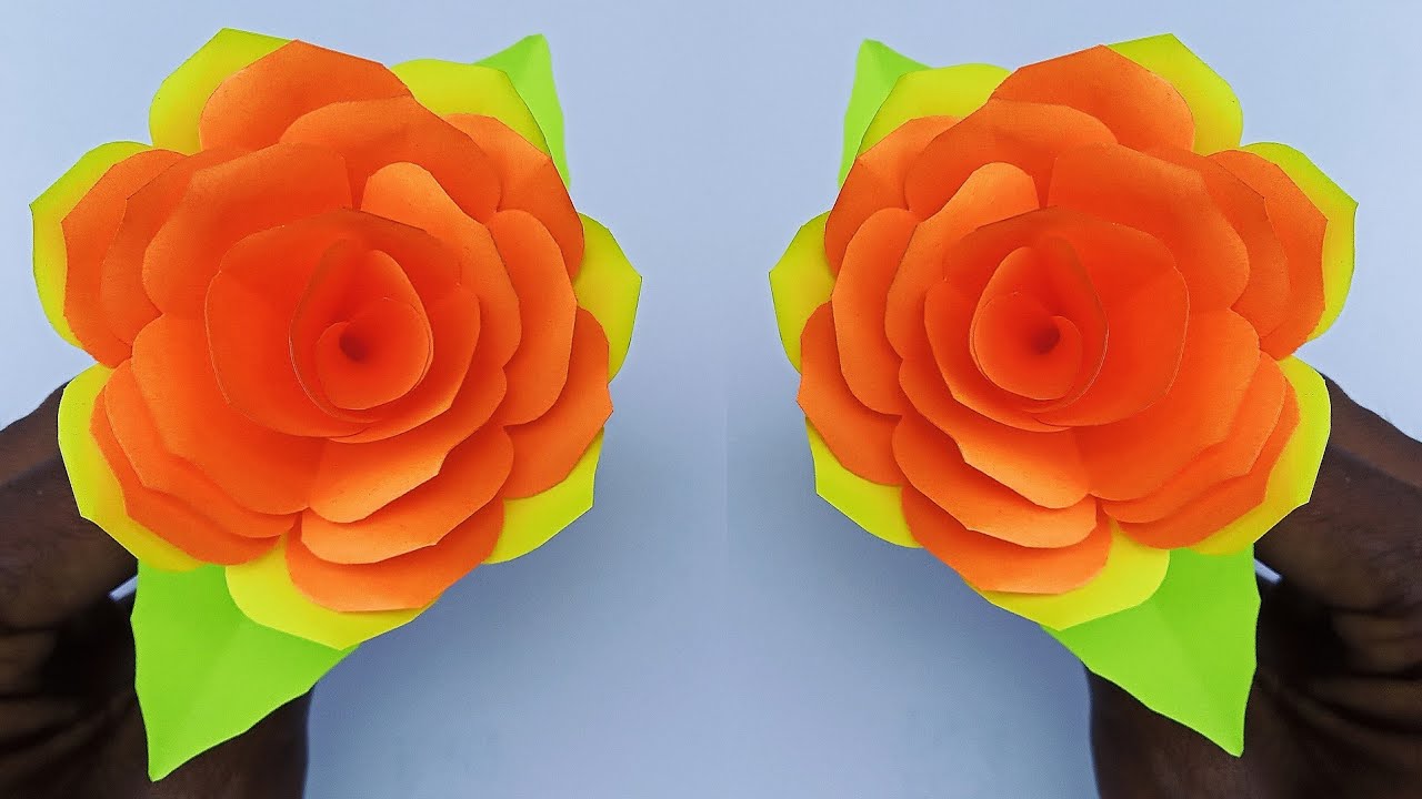 How To Make a Realistic Easy Paper Flower Roses || Paper flowers DIY ...