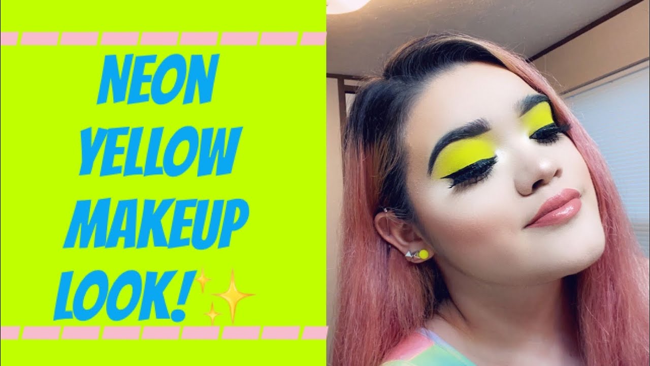 Quick & Easy Neon Yellow Makeup Look! - YouTube