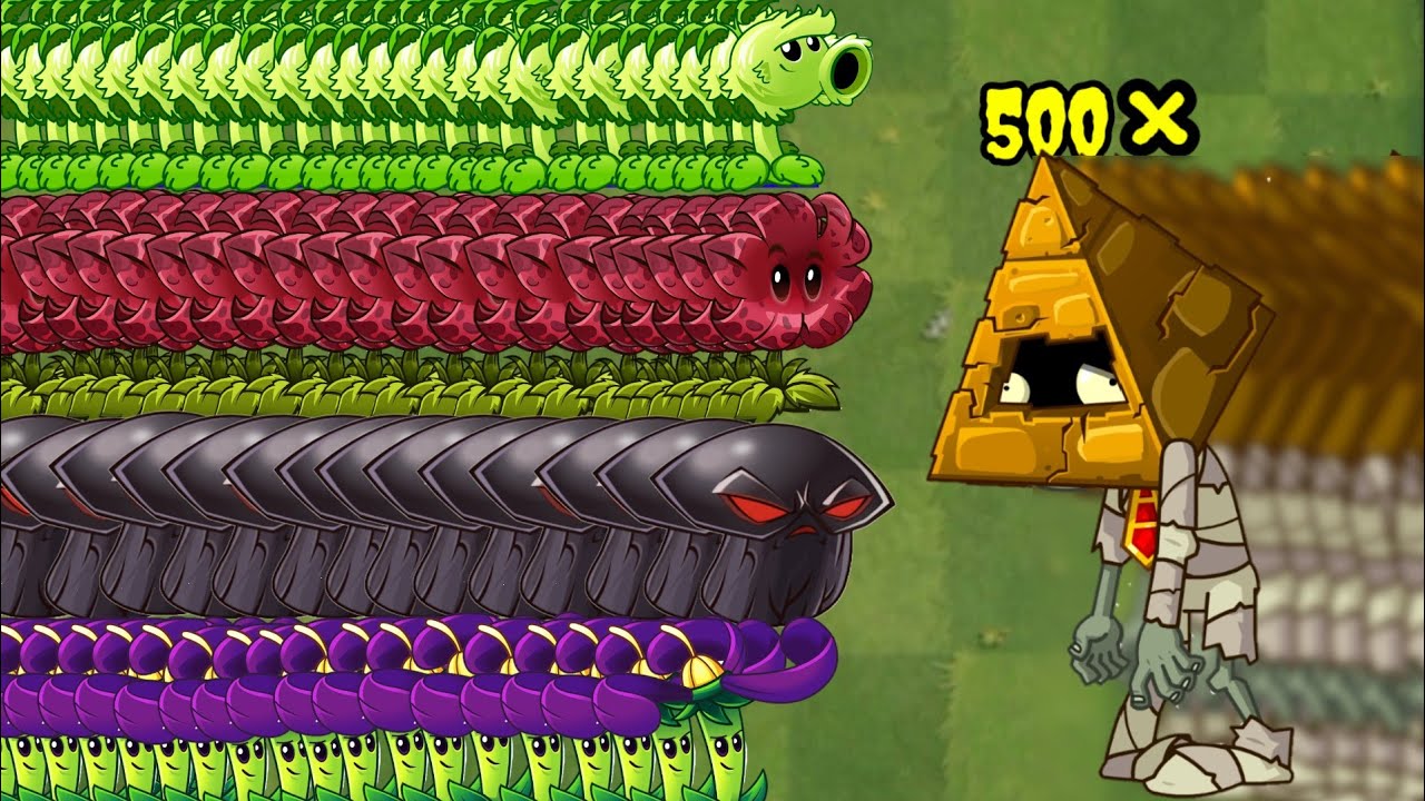 Epic Battle: 500 Pyramid-Head Zombies Confront 100 Max Level Plants ...