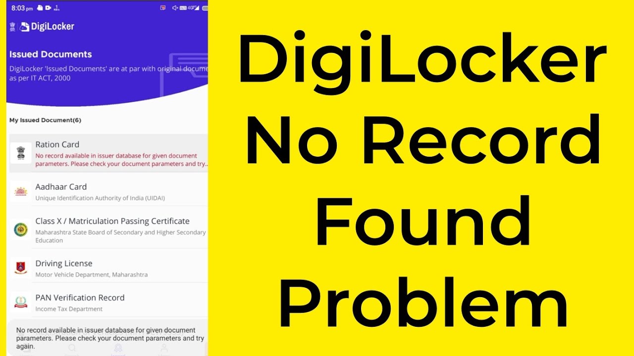 Digilocker no record found problem | digilocker marksheet no record ...