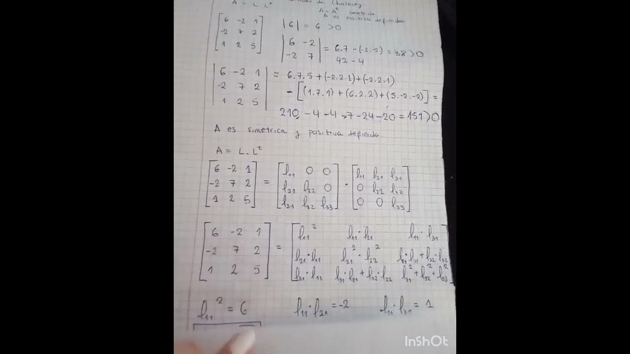 Método de cholesky - resolución de un sistema - YouTube