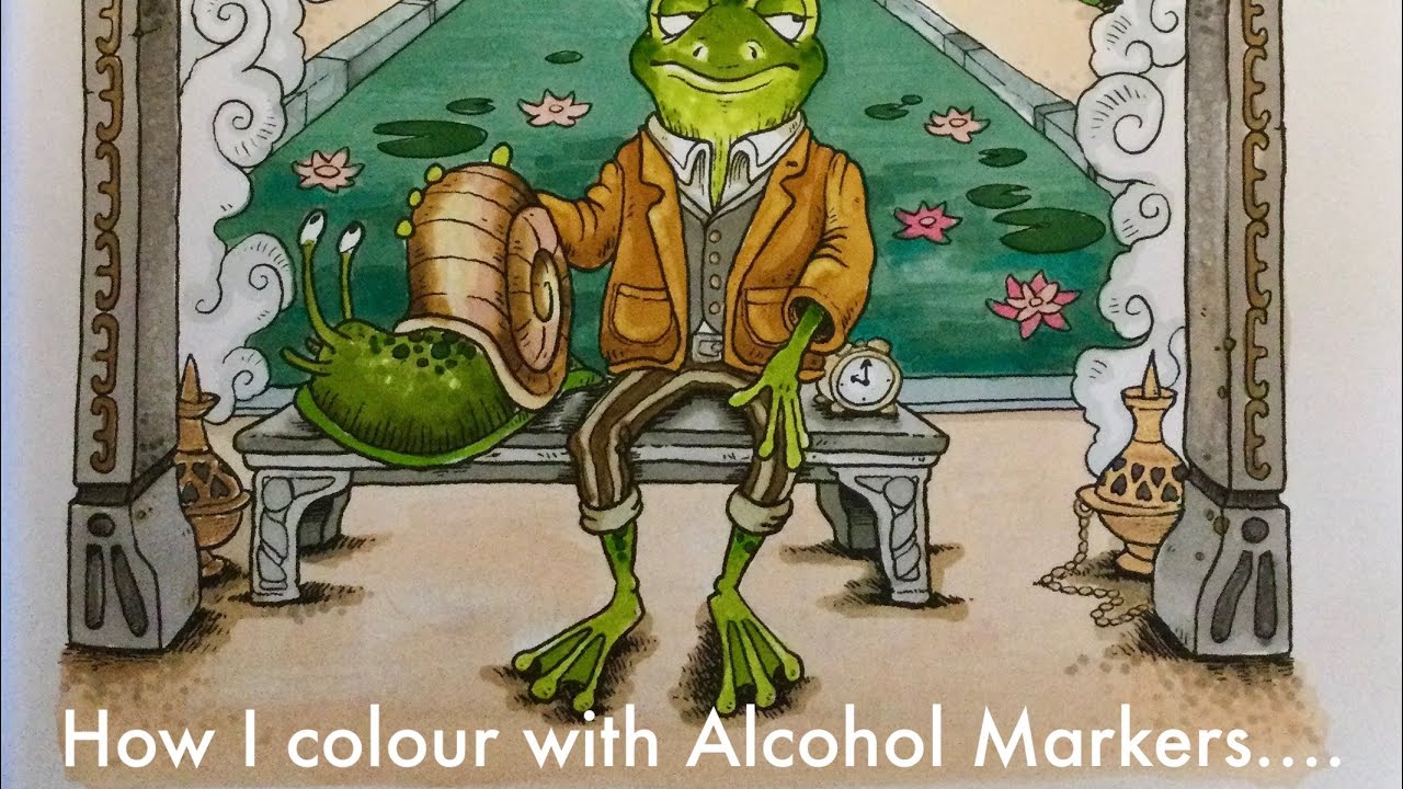 Coloring with alcohol markers - YouTube