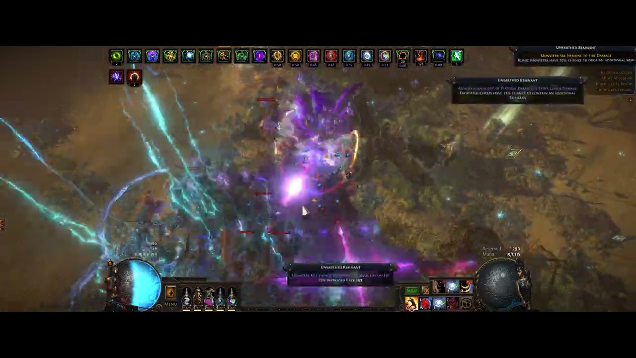 POE 3.19 Ephemeral Edge Self Curse Lacerate Trickster (Laser Eyes ...