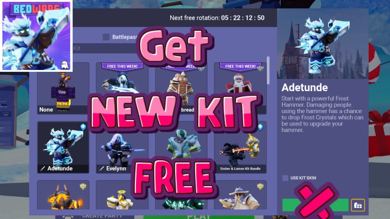 Free Kit - Adetunde in Bedwars | Roblox - YouTube