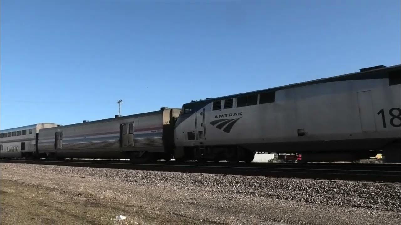 Big Game Train Amtrak 187 West in Princeton, IL 3/10/24 - YouTube