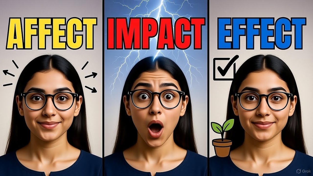 Impact vs Effect vs Affect 😯 📚 - YouTube