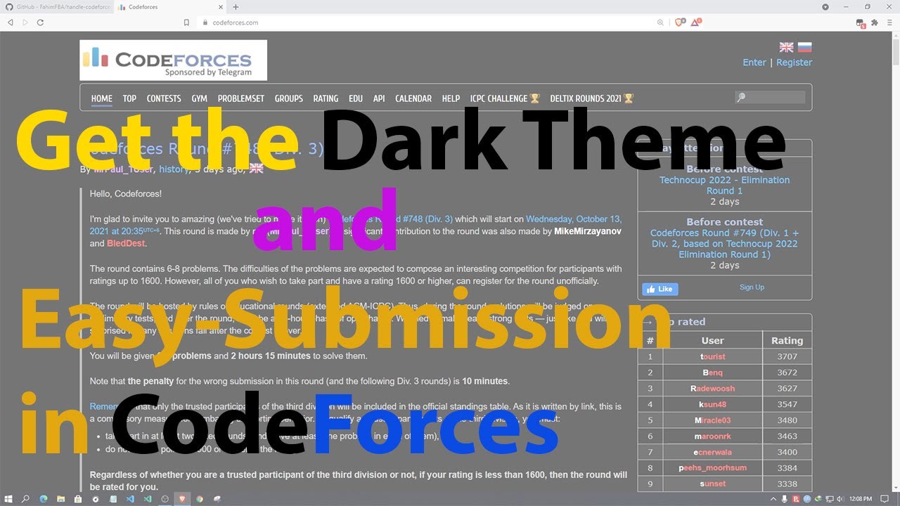 Get The Dark Theme And Easy Submission In Codeforces YouTube get-the-dark-theme-and-easy-submission-in-codeforces-youtube