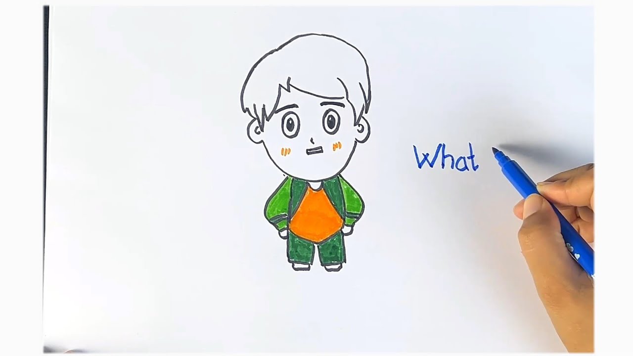 How to draw bighead man | learn to draw | man draw | big head boy ...