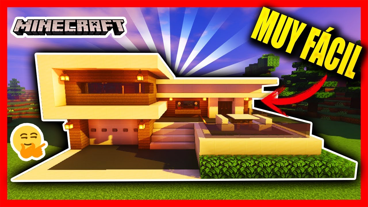 🏡 Cómo HACER una CASA MODERNA con GARAJE SÚPER FÁCIL en MINECRAFT (PASO ...