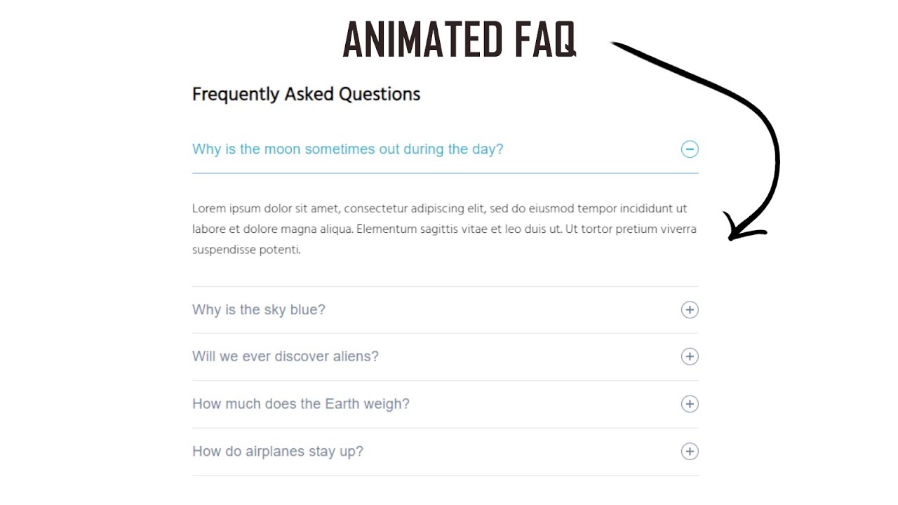 How To Create An Faq Accordion Using Css And Javascript Easy Web Learner Ewl Youtube 8478