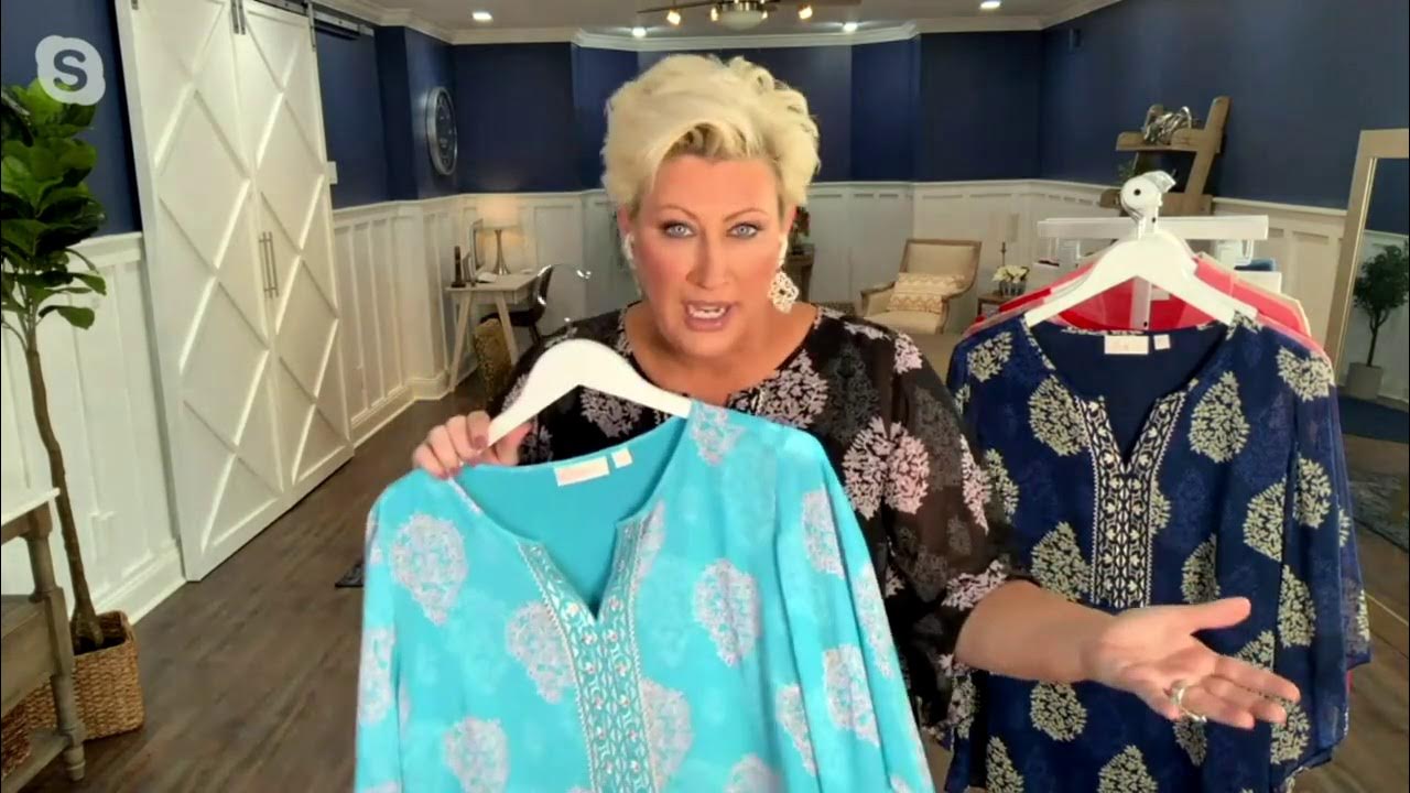 Belle by Kim Gravel Floral Medallion Printed Blouse on QVC - YouTube