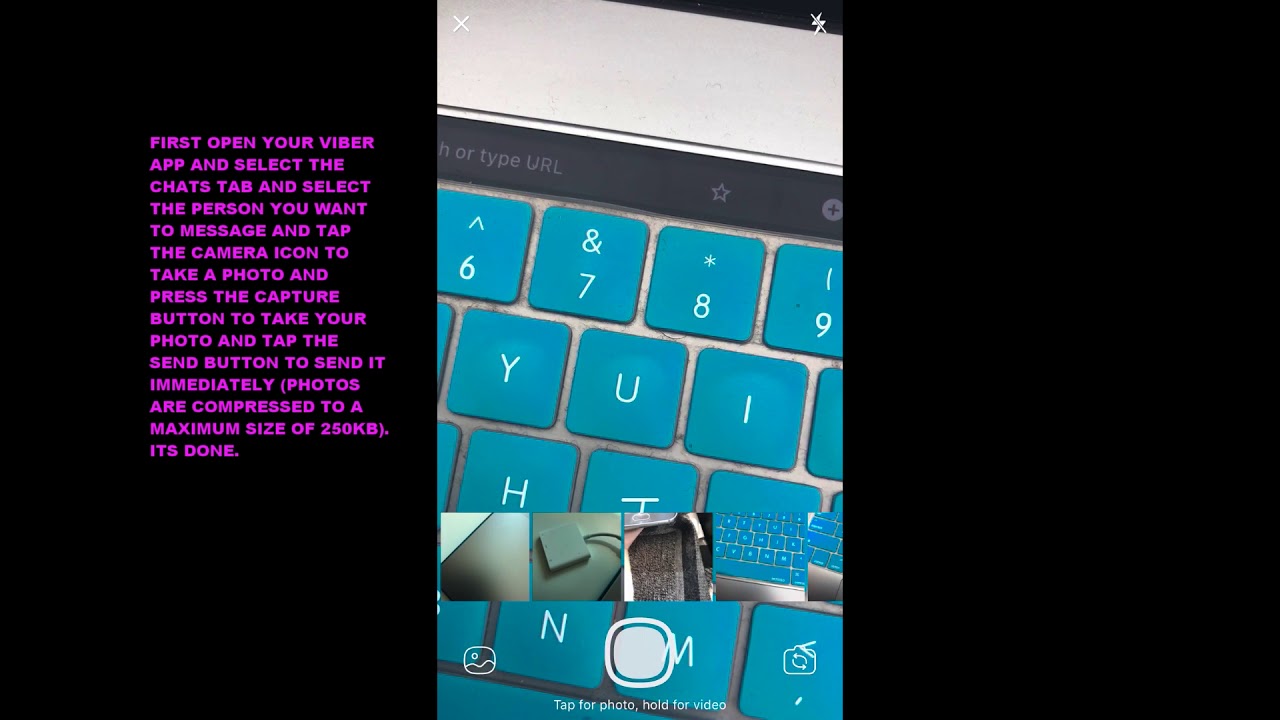 HOW TO TAKE AND SEND A NEW PHOTO IN VIBER APP IOS - YouTube
