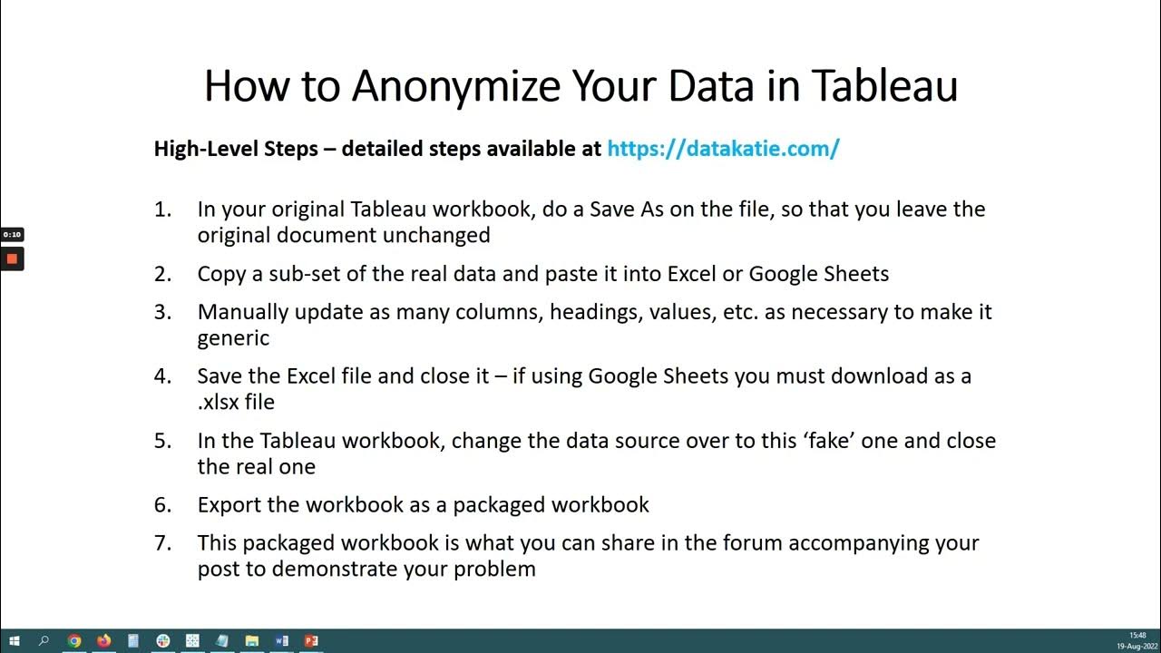 How to Anonymize Your Data for the Tableau Community Forums - YouTube