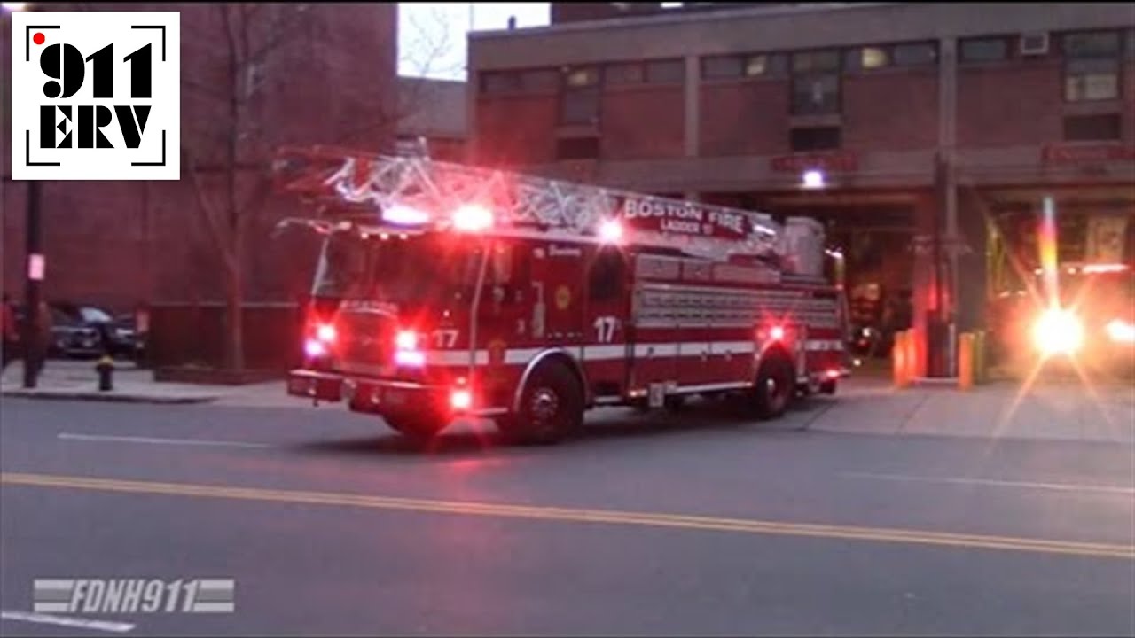 Boston Fire Ladder 17 and Ex-Engine 7 Responding - YouTube