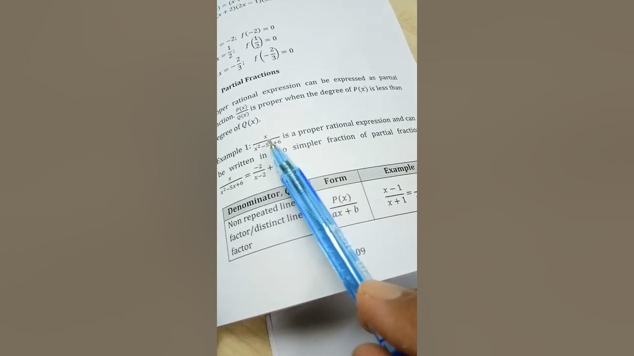 AQ0013 Fundamental Maths 1. Chapter 5. Partial Fractions - YouTube