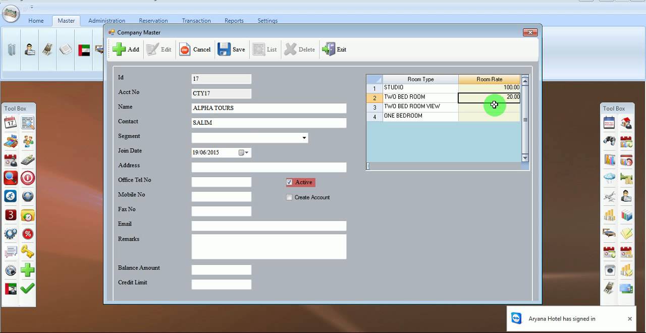 To create city ledger company, Hotel Management System - YouTube