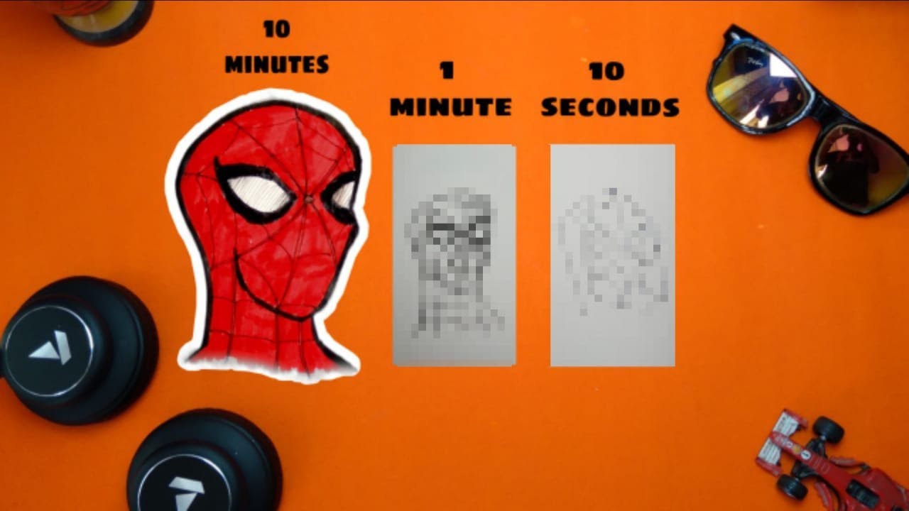 The 10 Minute 1 Minute 10 Seconds Drawing Challenge| Spider man | - YouTube