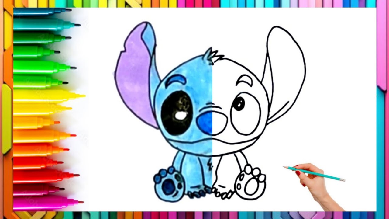 how to draw stitch || easy drawing stitch for kids - YouTube